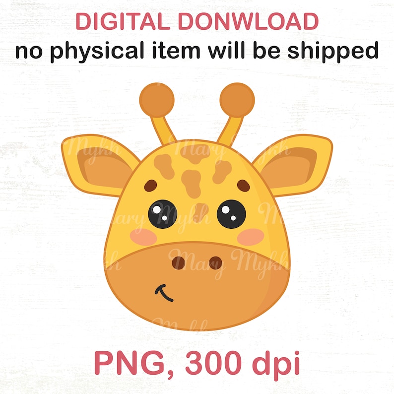 Wild Animal Faces Clipart | Safari Jungle Animal PNG Bundle | Cute ...