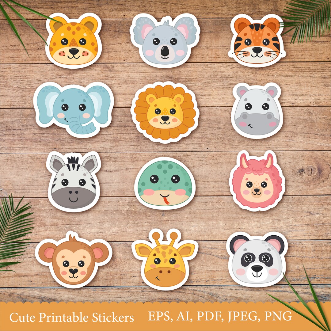 Cute Animal Print and Cut Planner Stickers | Adorable Animal Stickers ...