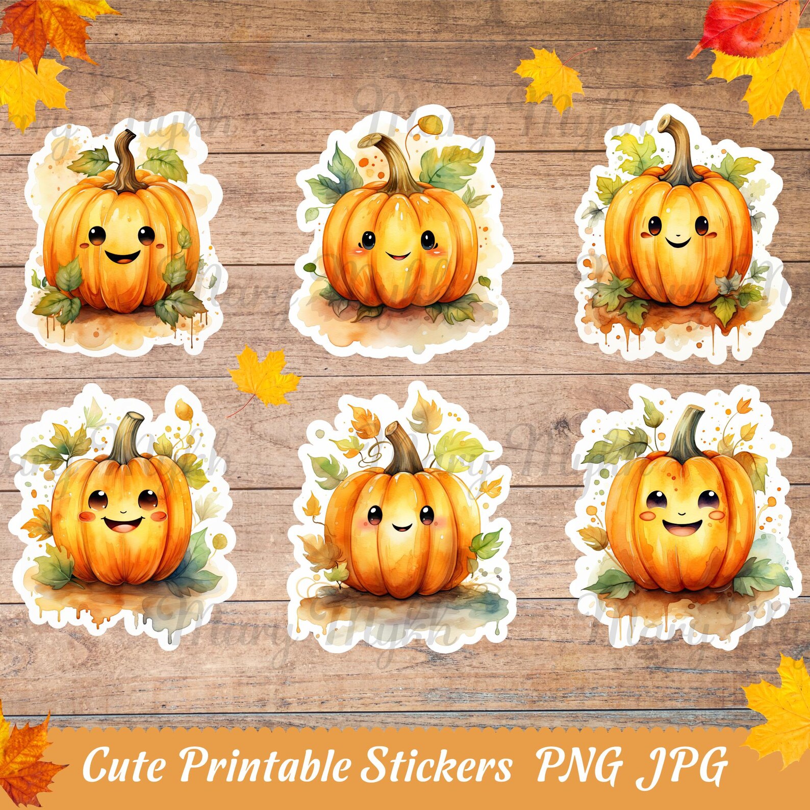 Pumpkin Stickers | Printable Fall Stickers for Planners, Journals ...