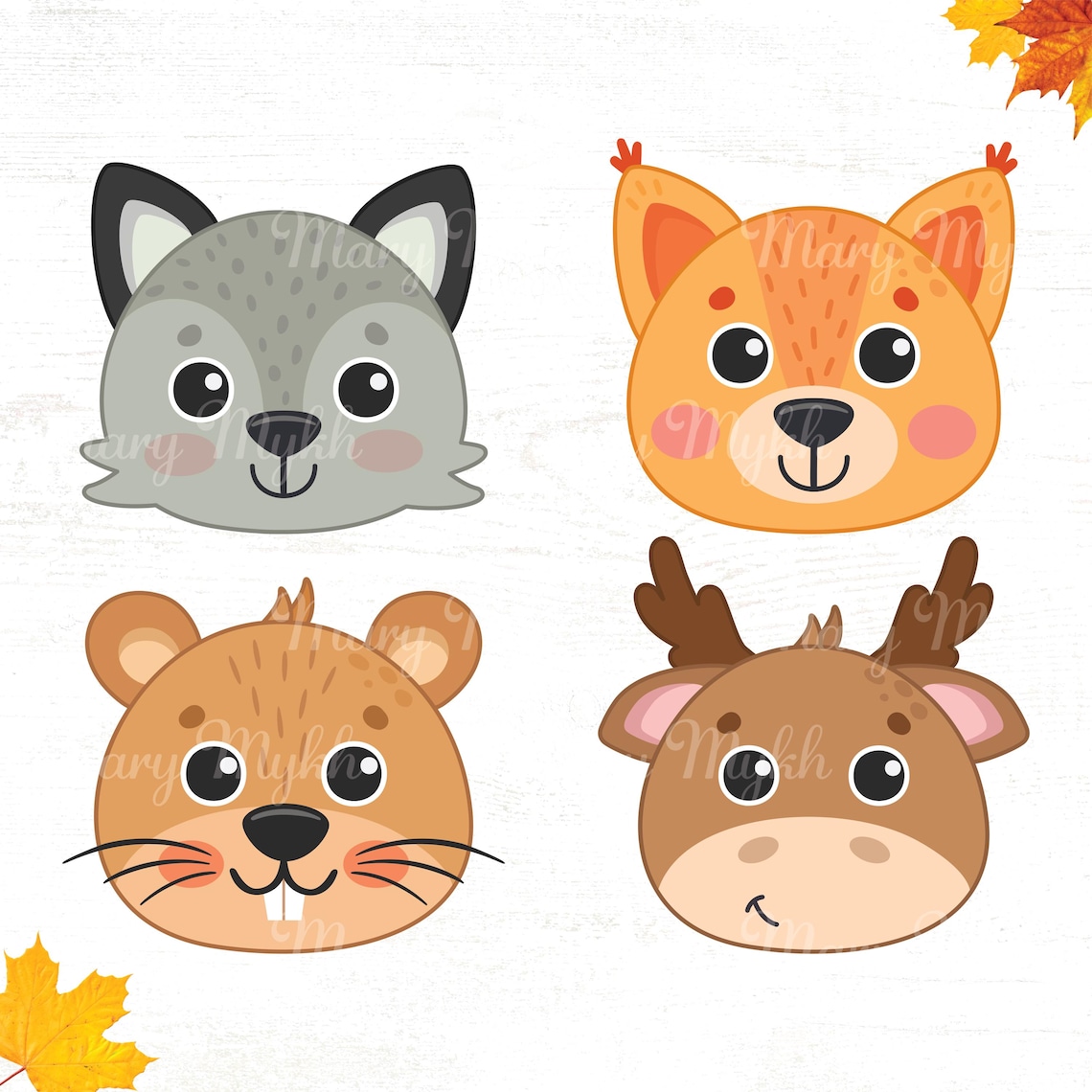 Funny Forest Animals Faces PNG | Cute Woodland Animal Faces | Forest ...