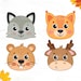 Funny Forest Animals Faces PNG | Cute Woodland Animal Faces | Forest ...