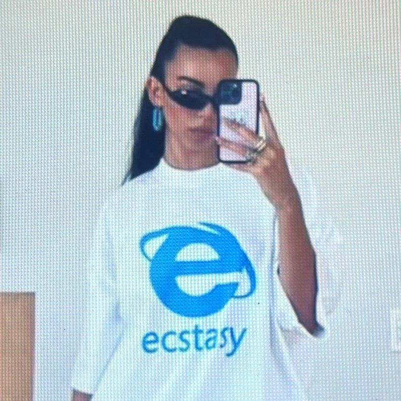 Ecstasy Internet Explorer 90s 2000s Funny Y2K Vaporwave Yung Lean Tee ...