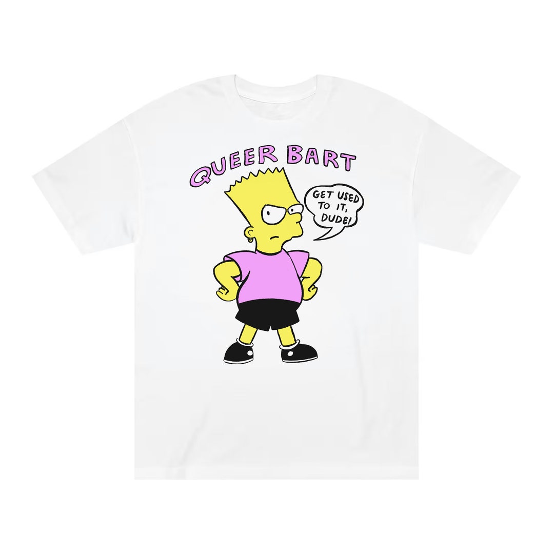 Bart Simpson Queer Bart Parody Vintage Tee T Shirt 1990s Funny Simpsons Etsy