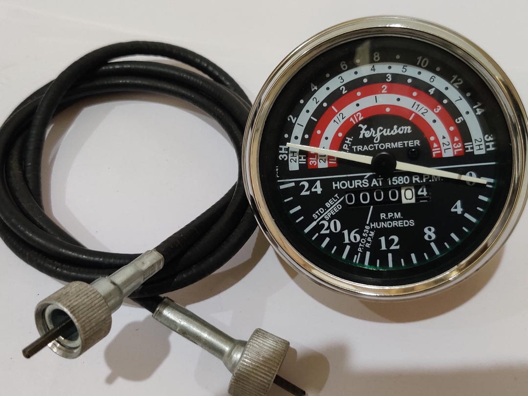 Massey Ferguson Tachometer With Cable Fits MF35 MF50 MF65 MF135 Tractor ...