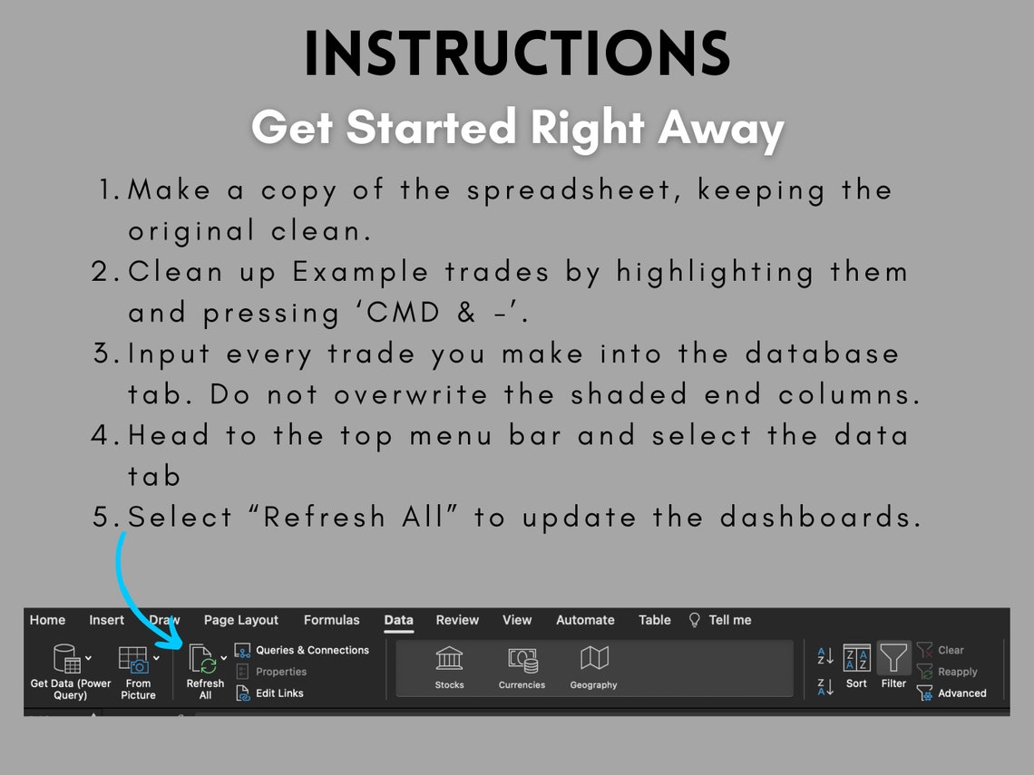 Day Trading Journal Excel | Forex & Stock Trade Tracker | Daily Log ...