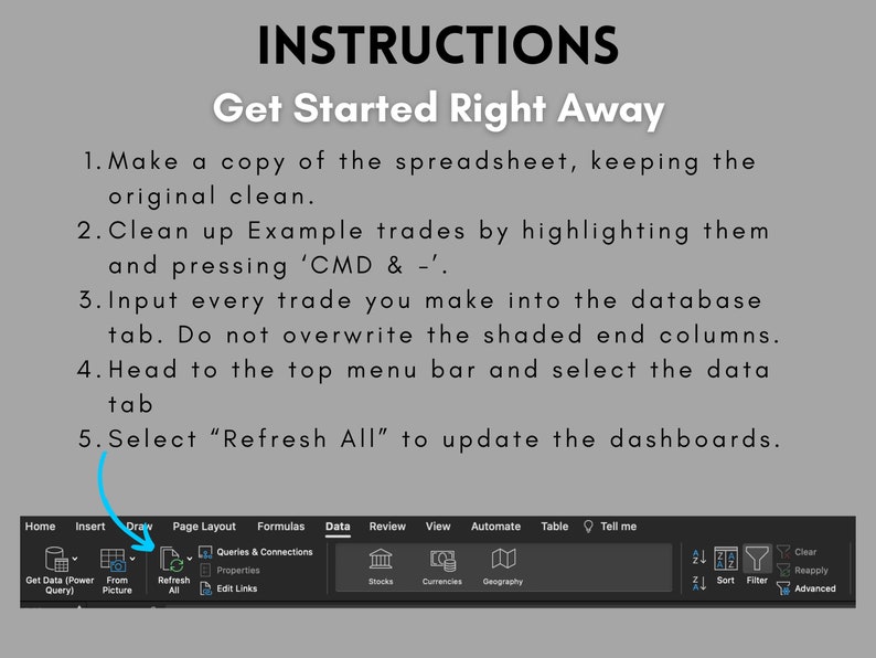 Day Trading Journal Excel | Forex & Stock Trade Tracker | Daily Log ...