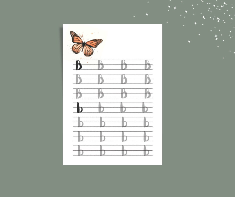 Handwriting Sheets Printable Letter B Practice - Etsy