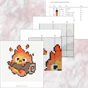 Calcifer Fire Demon Cross Stitch Pattern / Anime Cross Stitch / Ghibli ...