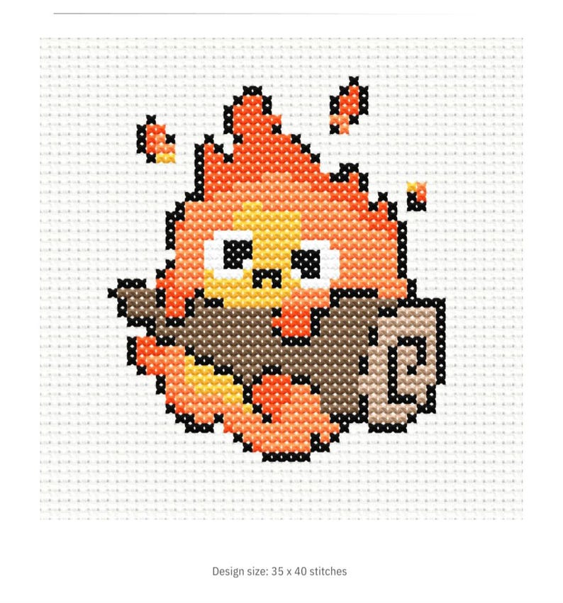 Calcifer Fire Demon Cross Stitch Pattern / Anime Cross Stitch / Ghibli ...