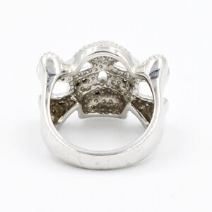 Gothic Alien Skull Monster Ring, Round Cut White Sapphire, 925 Sterling ...