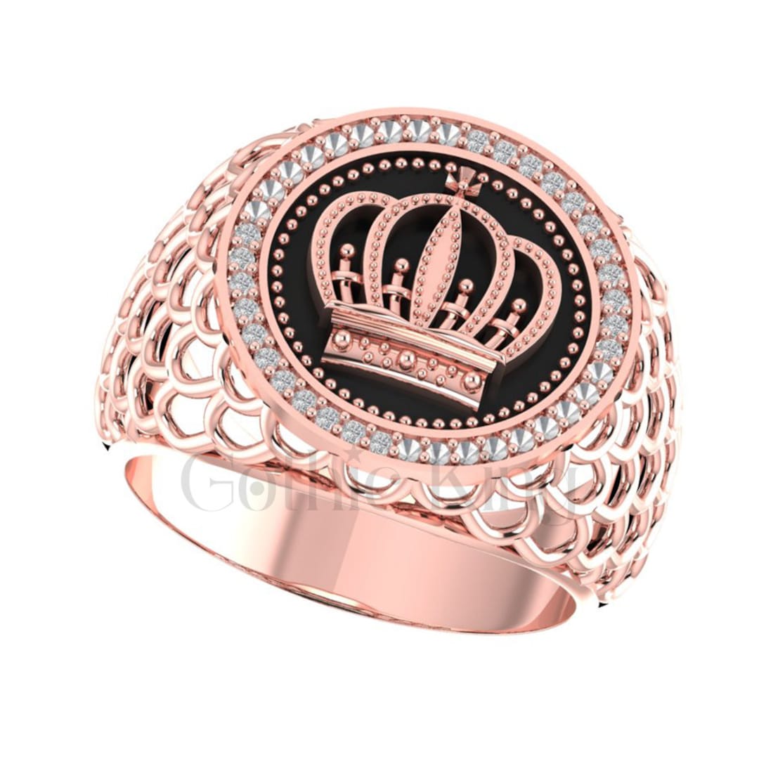 King Crown Style Ring, Mens Wedding Engagement Band Ring, 0.60 Ct Round ...