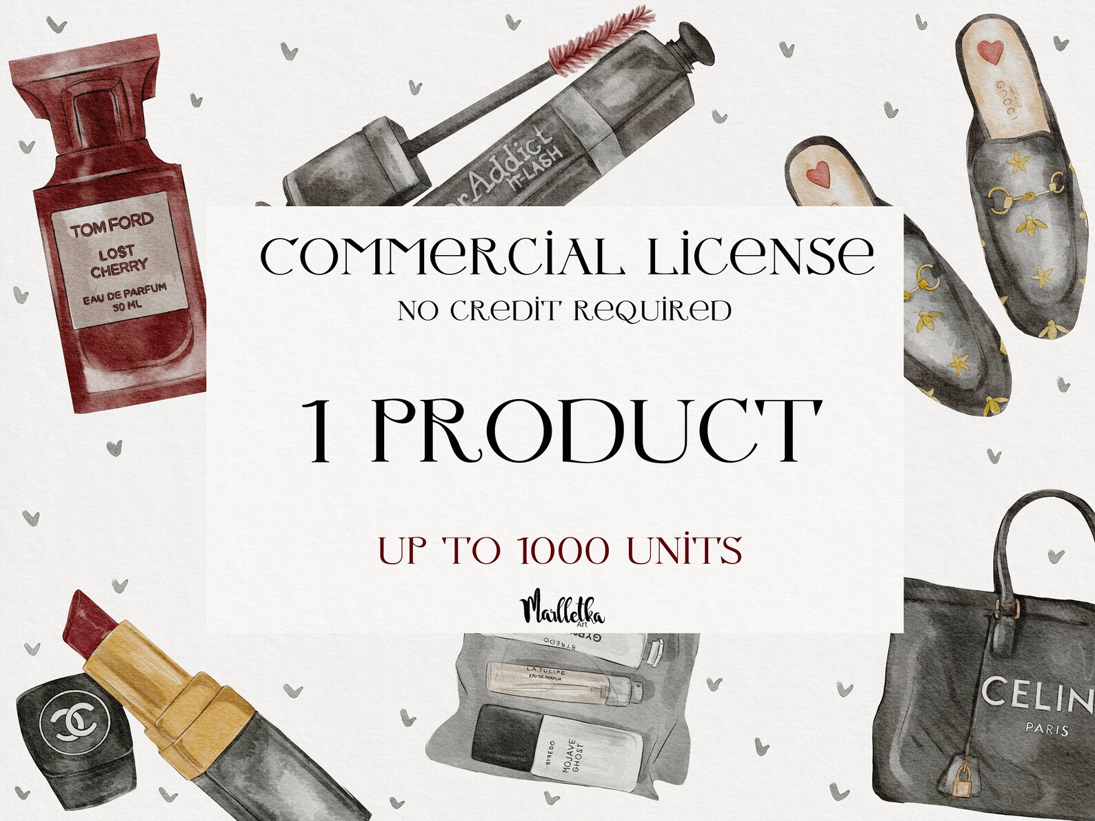 Commercial License - Digital Download, Printable Clipart, Watercolour ...
