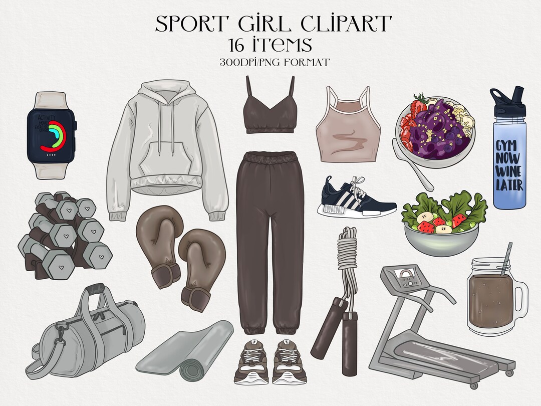 Sport Girl Clipart, Sport Clipart, Sport Girl Clipart, Gym Girl Clipart ...