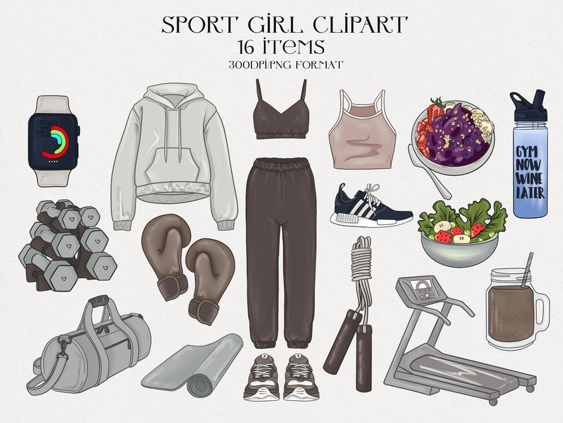 Sport Girl Clipart, Sport Clipart, Sport Girl Clipart, Gym Girl Clipart ...
