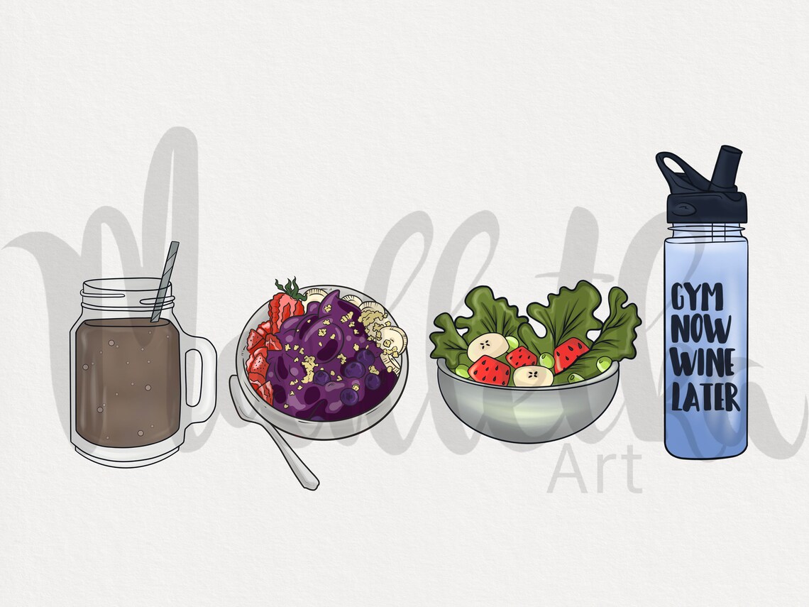 Sport Girl Clipart, Gym Fitness Illustration, Trainers Stickers (PNG ...