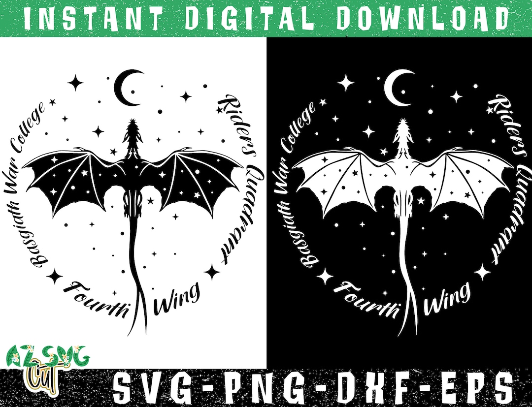 Fourth Wing SVG Png Dragon SVG File for Cricut Downloadable - Etsy