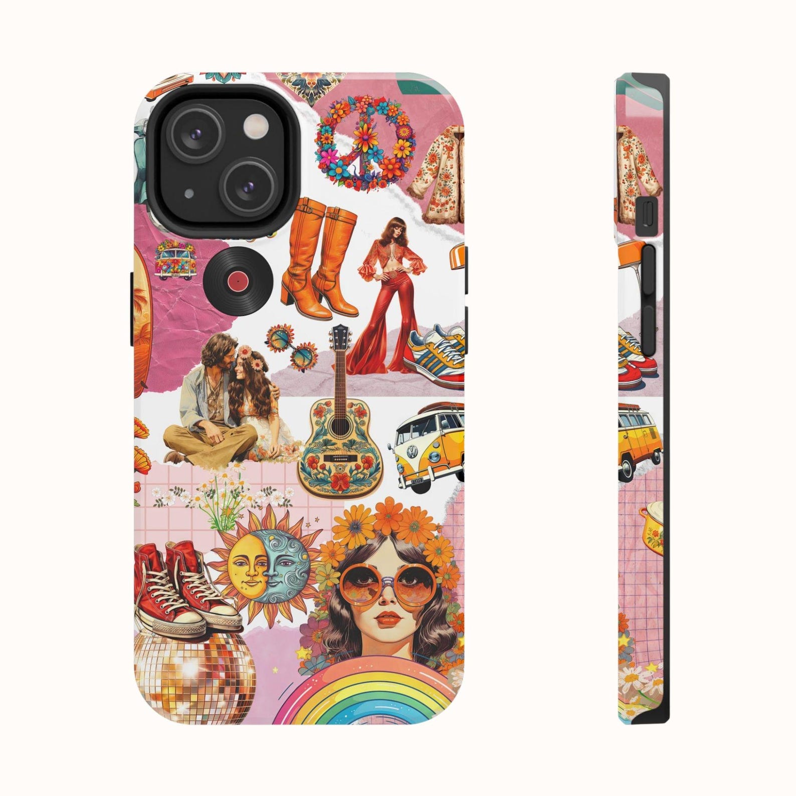 Good Vibes 70's Collage Phone Case, Groovy & Cool Aesthetic, Cute Retro ...