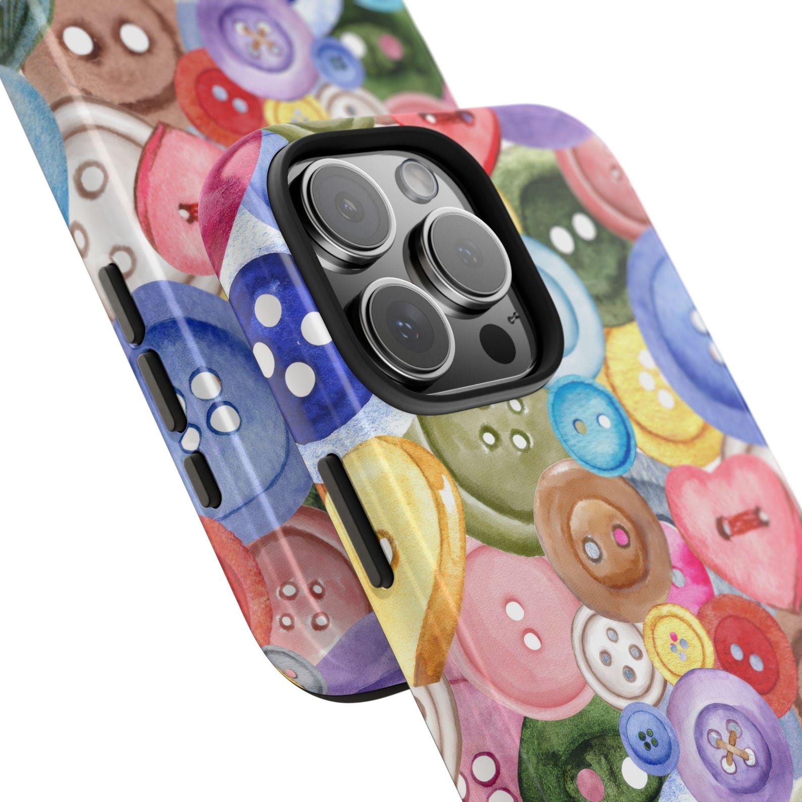 Buttons Collage Phone Case, Sewing Hobby, Cute Watercolor Crafting ...