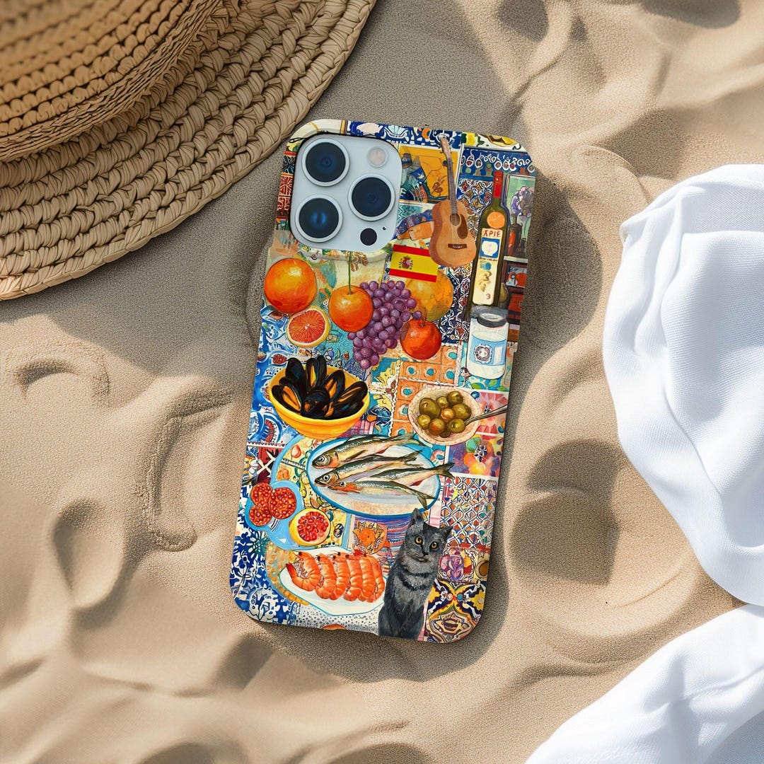 Spanish Summer Holiday Collage Phone Case, European Aesthetics Phone ...