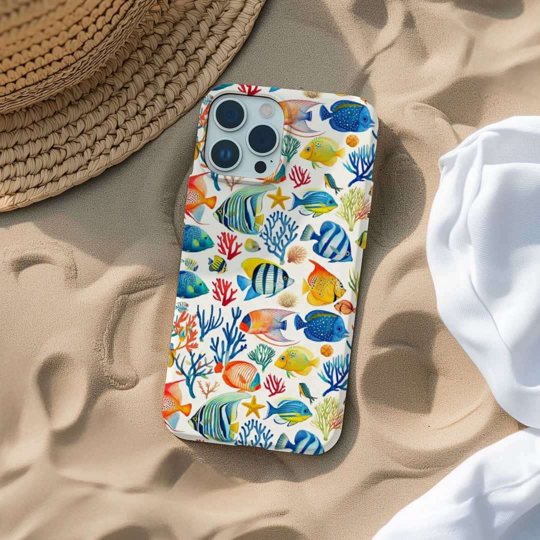 Tropical Fish Phone Case, Cute Coastal Print, Trendy Summer Aesthetic ...