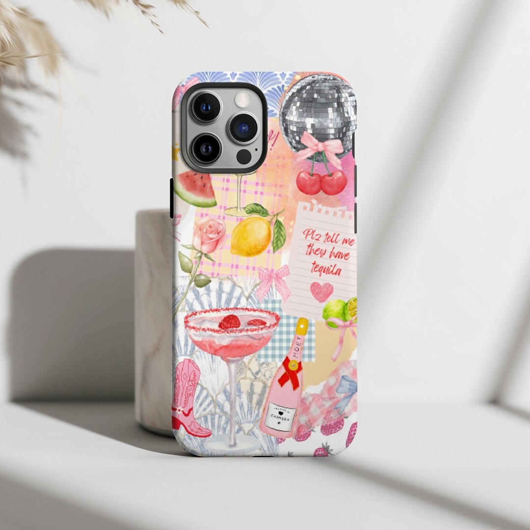 Pink Dirty Martini Collage Phone Case Trendy City Girl Preppy Aesthetic ...