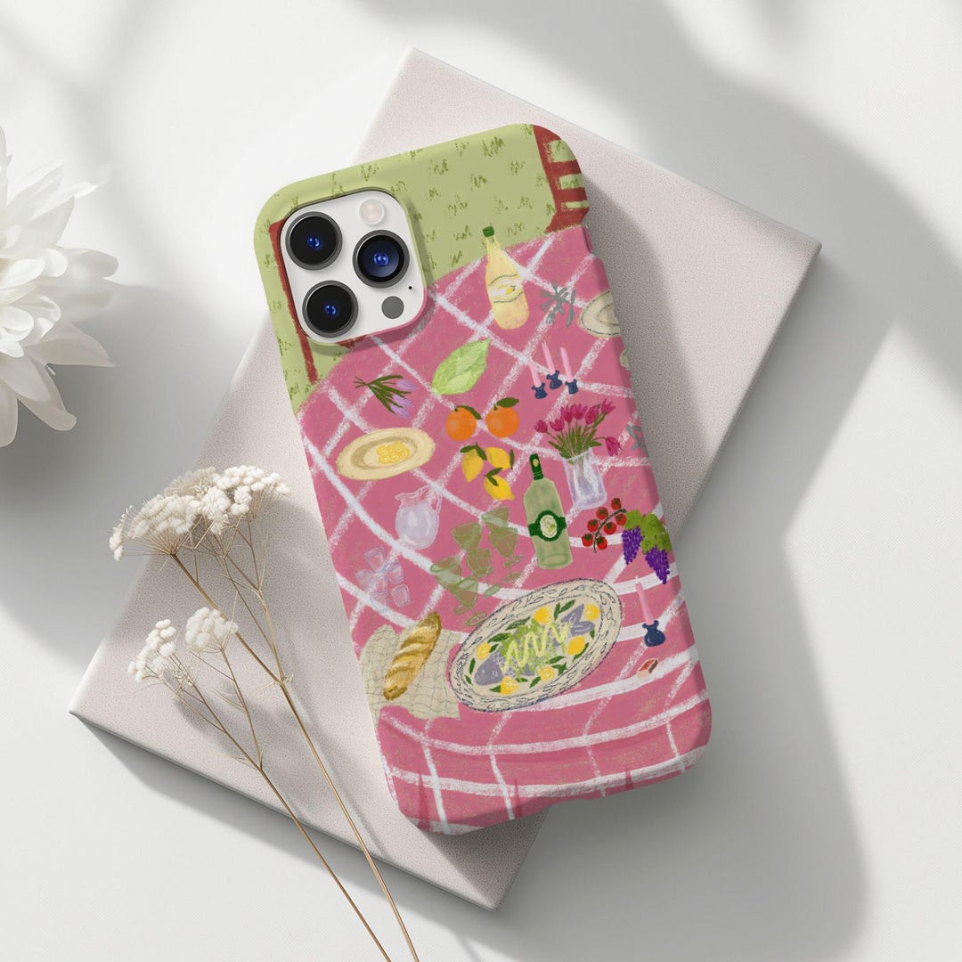 Garden Party Phone Case Cute Hand-drawn European Lunch Table ...