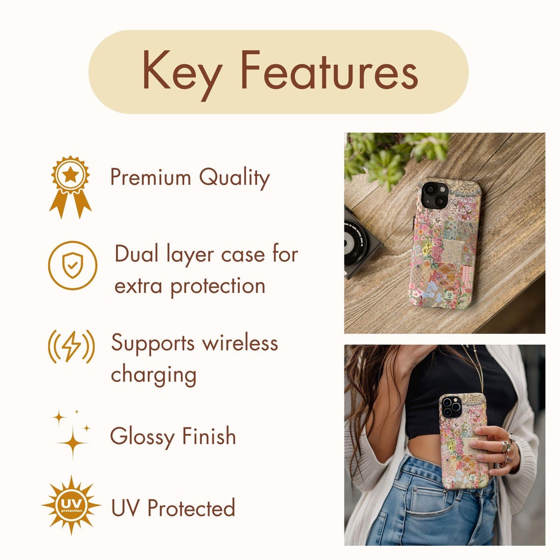 Floral Collage Phone Case Patchwork Cute Cottagecore Theme Summer ...