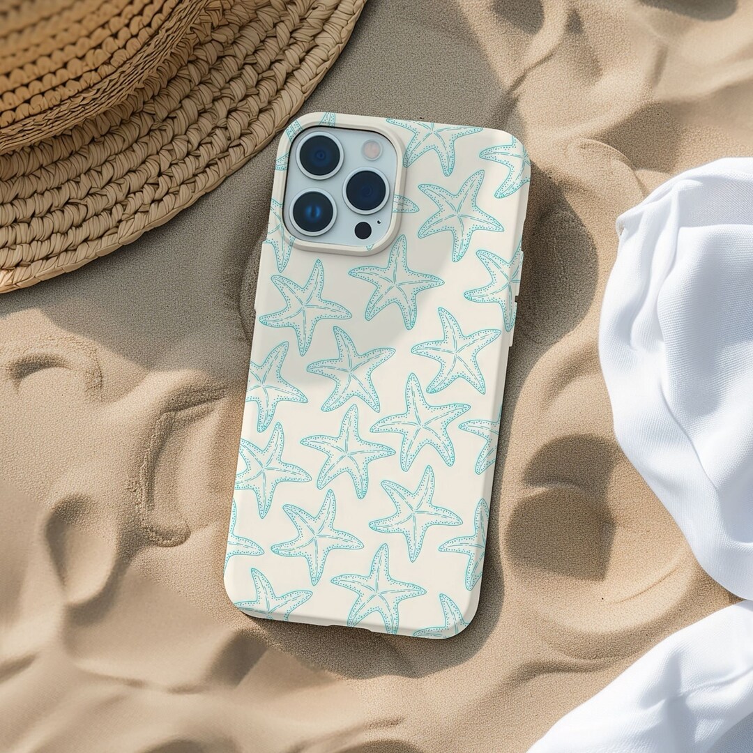 Beachy Sea Star Pattern Phone Case Coastal Tropical Case Cute & Preppy ...