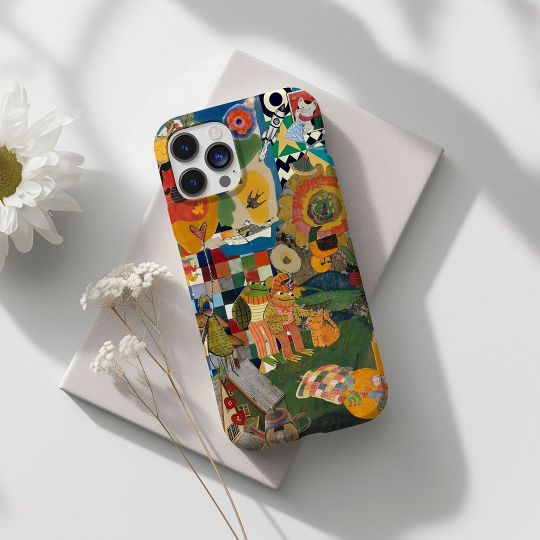 Frog Couple Collage Phone Case, Cute Scrapbooking Case, iPhone 15 14 13 ...