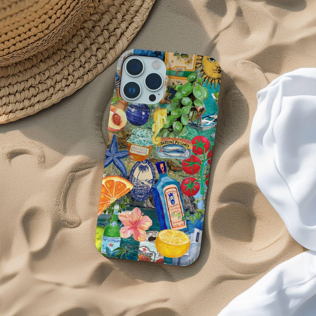 Greek Summer Holiday Collage Phone Case European Aesthetics Phone Case ...