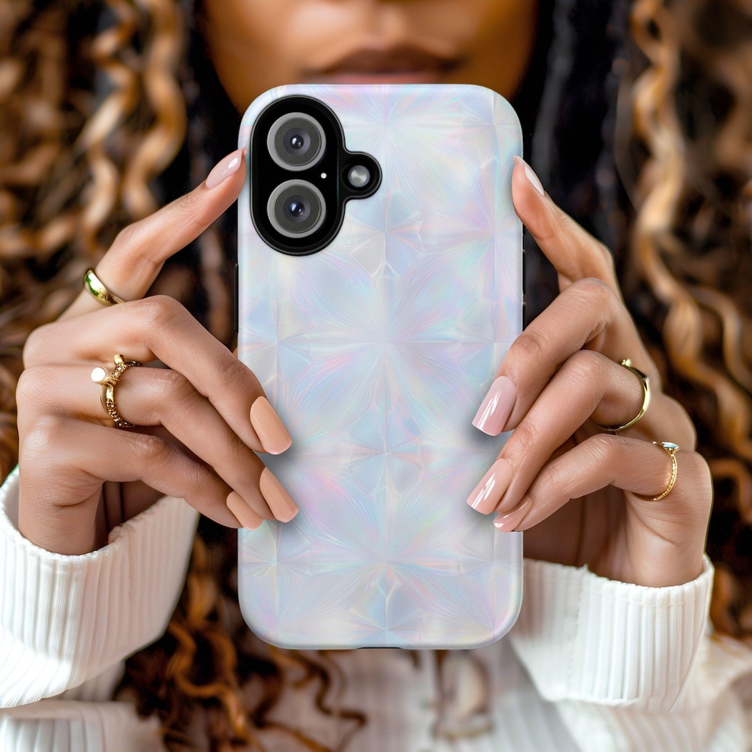 Iridescent Holographic Phone Case, Feminine Shiny Modern, Pastel Cover ...