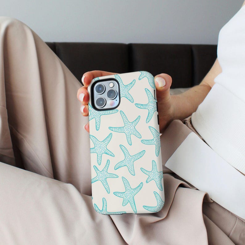 Beachy Sea Star Pattern Phone Case Coastal Tropical Case Cute & Preppy ...