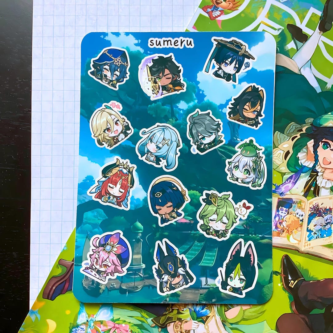Genshin Impact Sumeru Character Sticker Sheet - Etsy