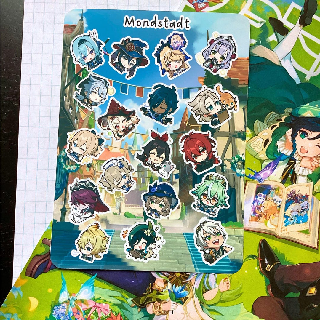 Genshin Impact Mondstadt Character Scrapbook Sticker - Etsy