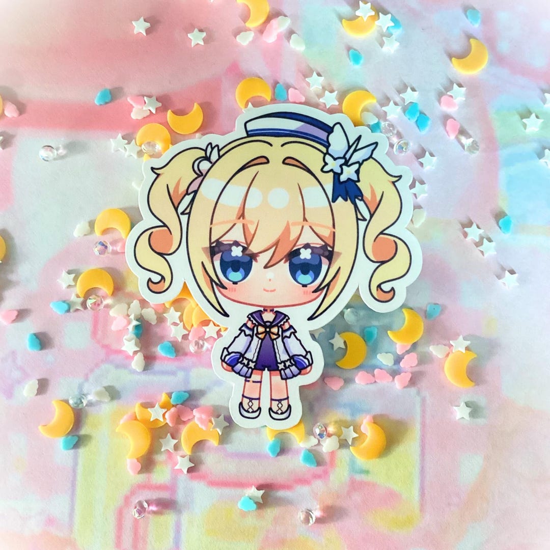 Barbara Cream Puff Chibis | Genshin Cute Glossy Sticker | Cute Barbara ...
