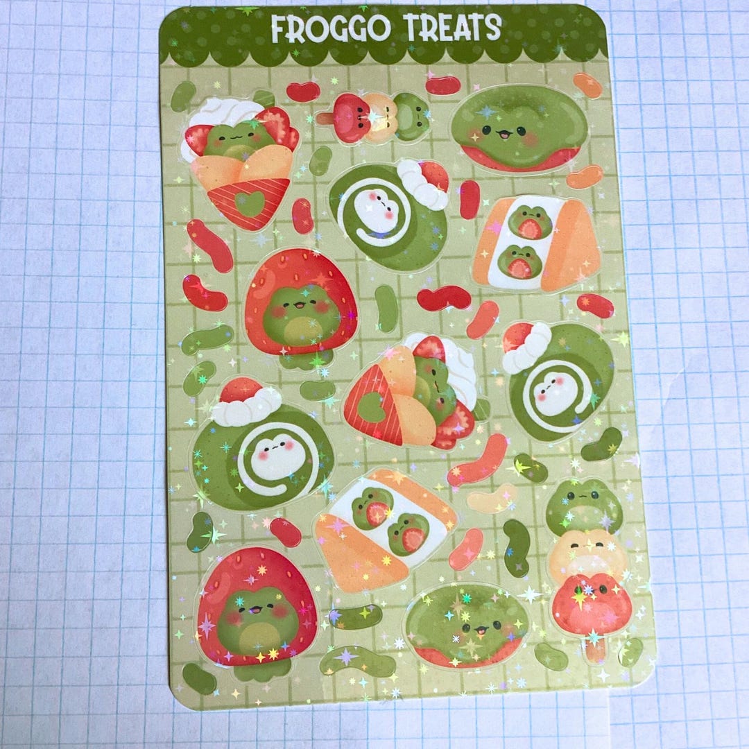 Frog Bakery Sticker Sheet, Cute Sticker Sheet, Planner Stickers ...