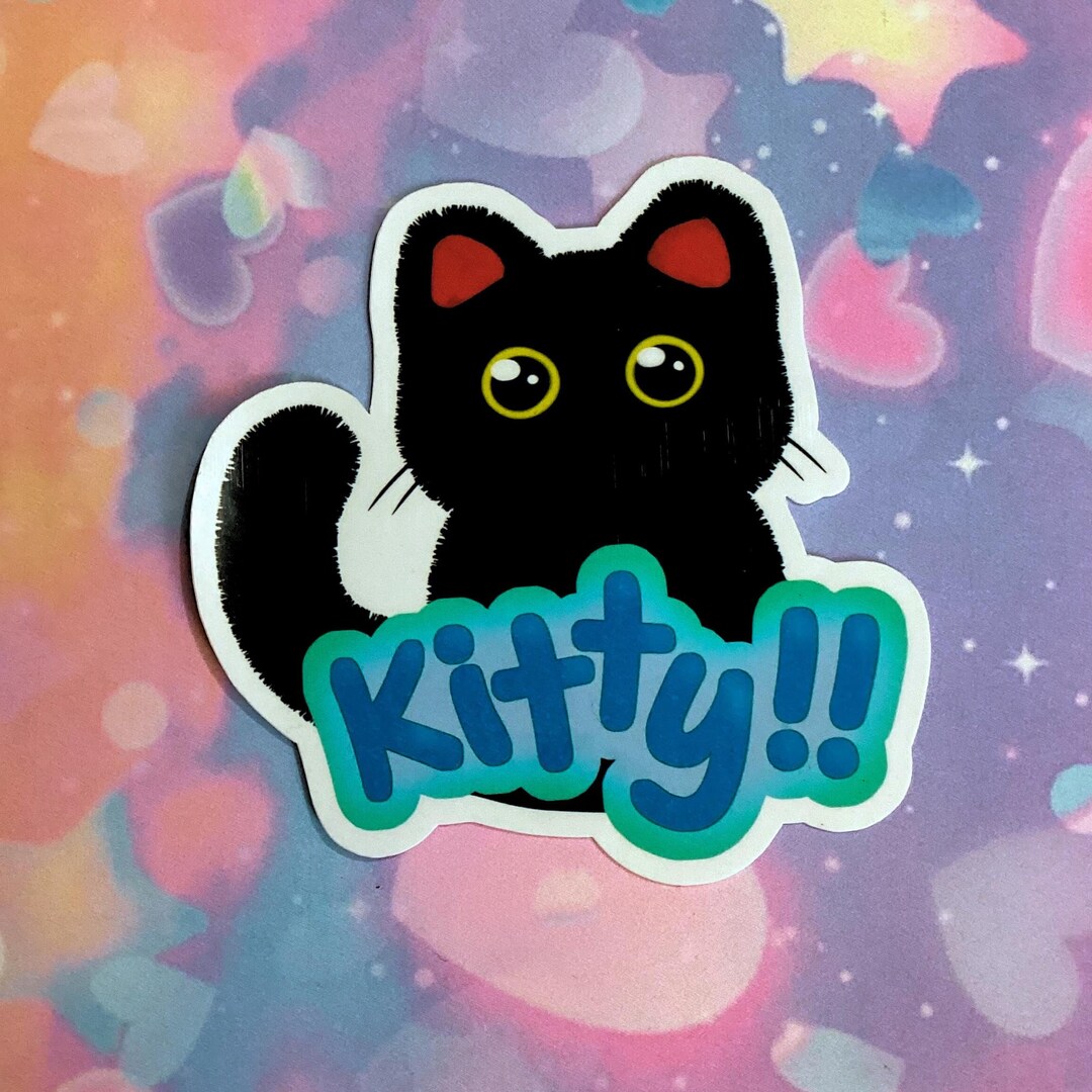 Caseoh Kitty Glossy Sticker, Cute Cat Decal,laptop Decor, Kawaii ...
