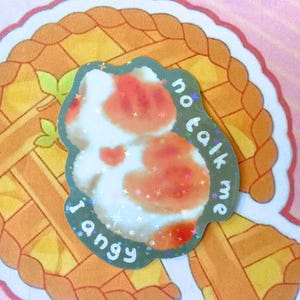 Cute Angry Orange Cat Meme Sticker - Funny Kawaii Feline Vinyl Decal - Etsy