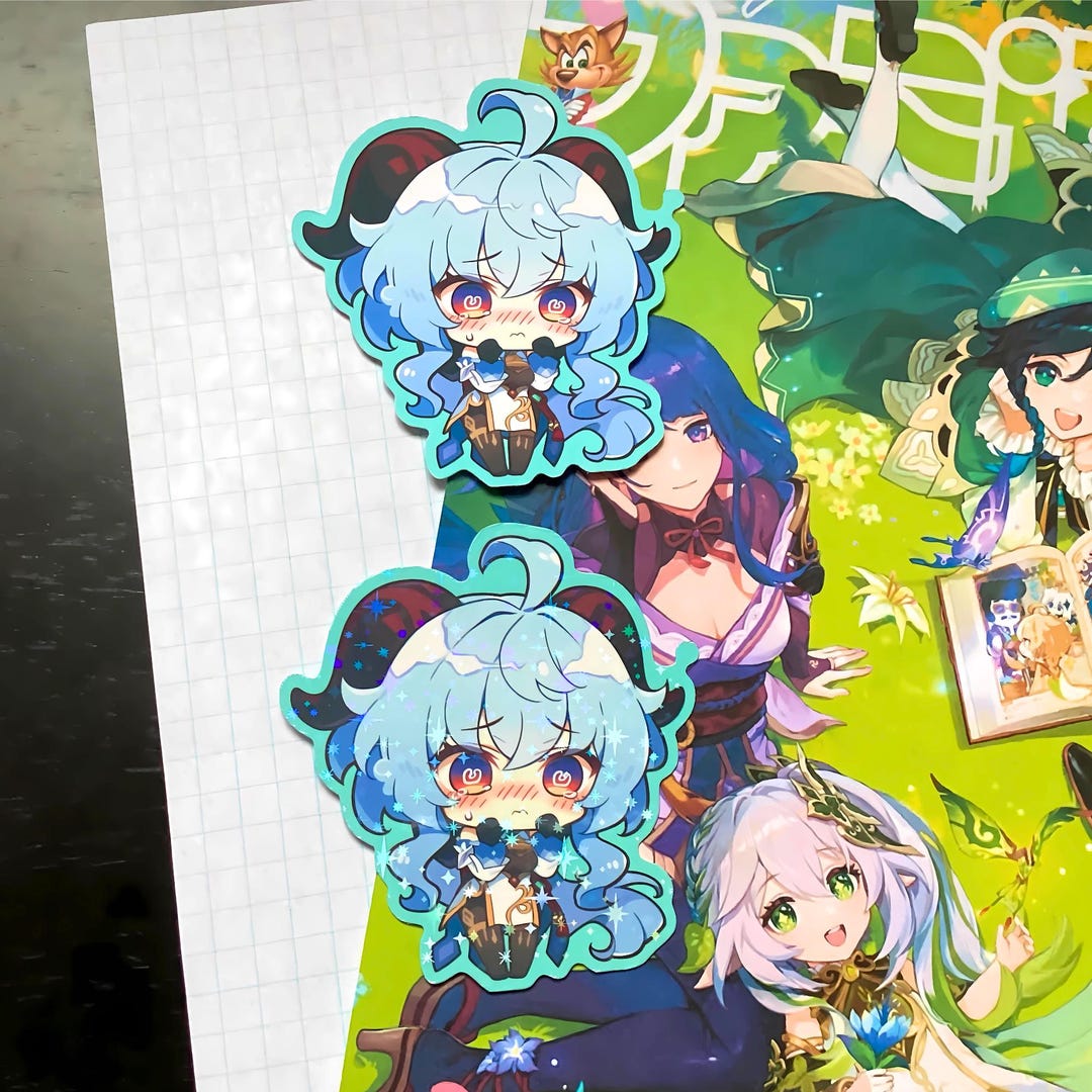 Cute Ganyu Vinyl Stickers Adorable Genshin Impact Cryo Archery Princess ...
