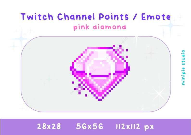 Pink Diamond Pixel Art Twitch Channel Point / Emote | Twitch Emotes ...