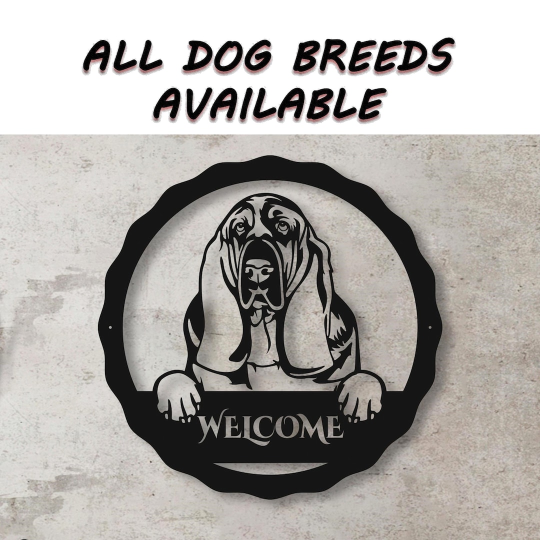Modern Custom Basset Hounds Sign Garden Metal Art Sign Personalized ...