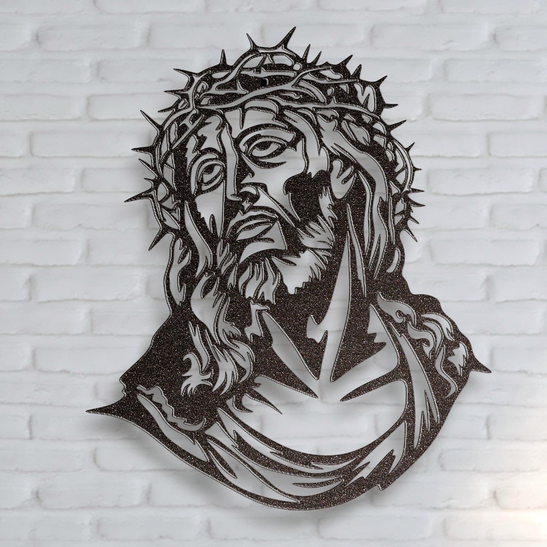 Jesus Christ Metal Sign Wall, Christ Wall Decor, Metal Jesus Line Art ...
