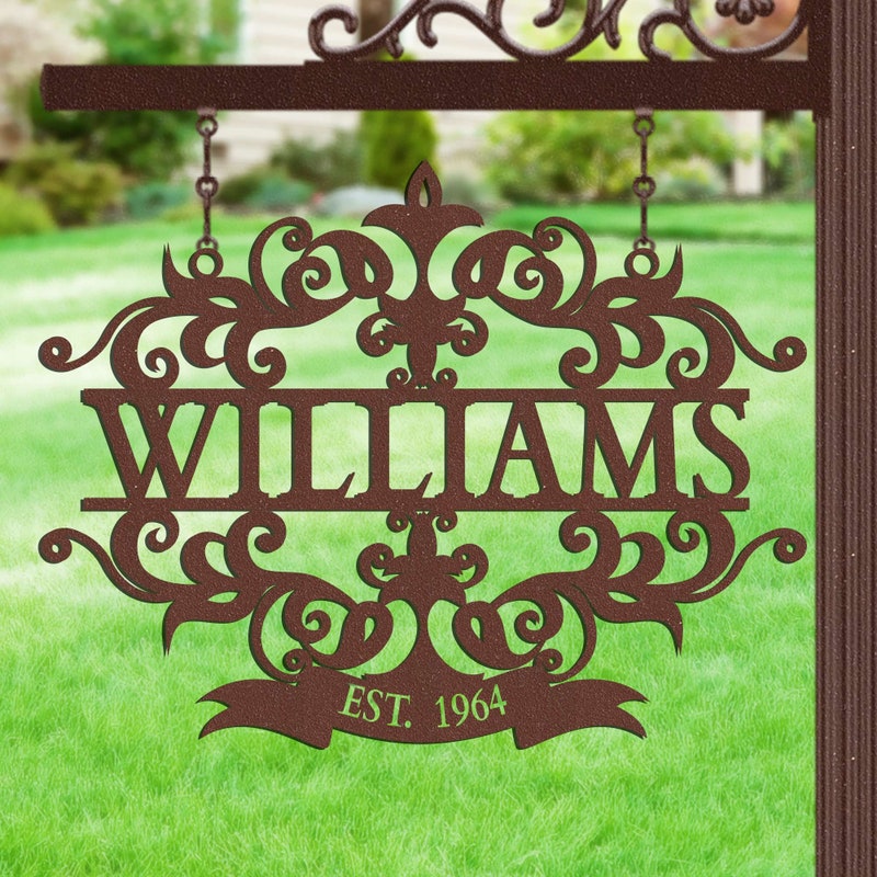 Last Name Metal Sign - Etsy