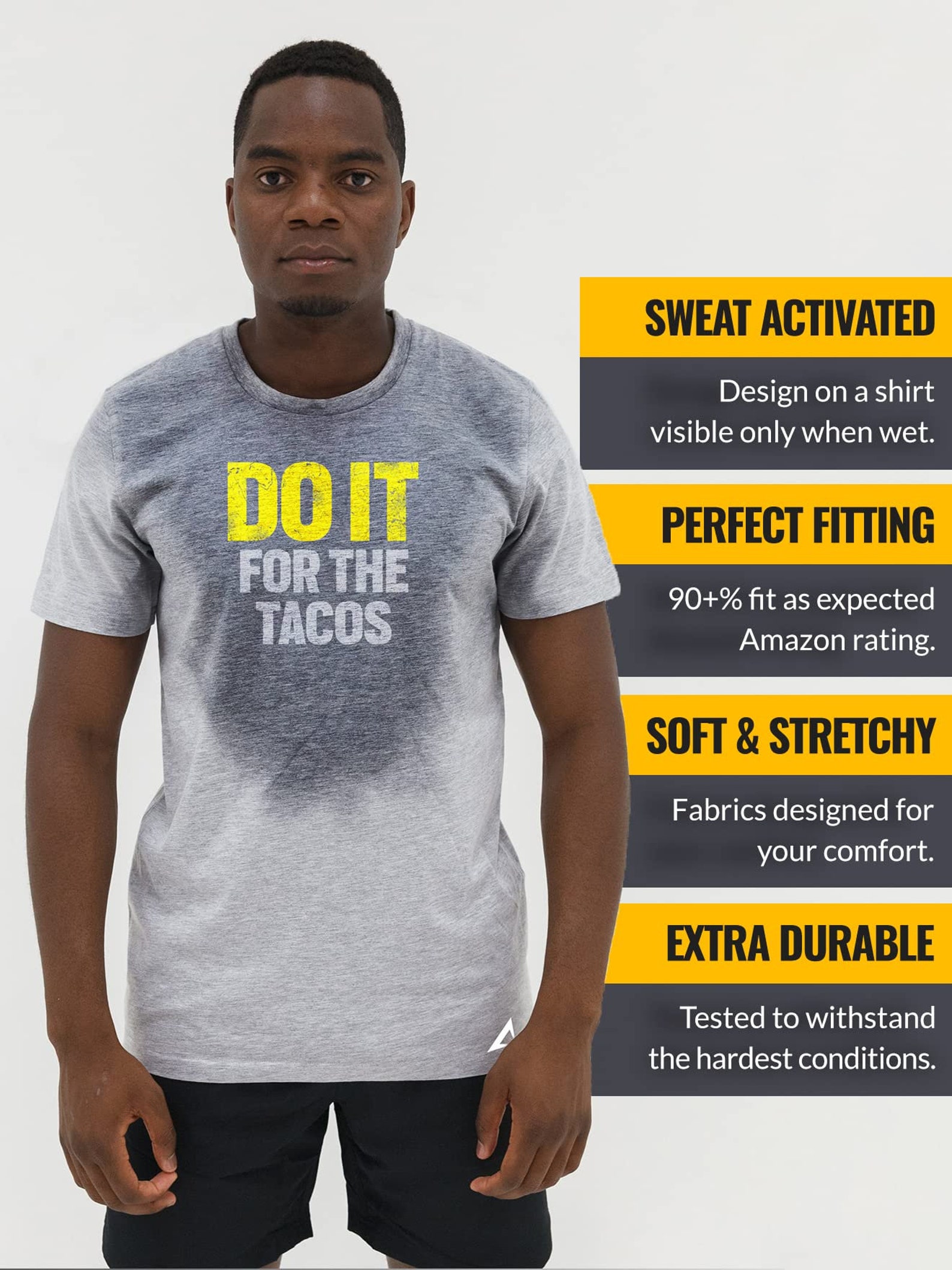 Actizio Men's Workout Shirt Sweat Activated Motivational Exercise Gym ...