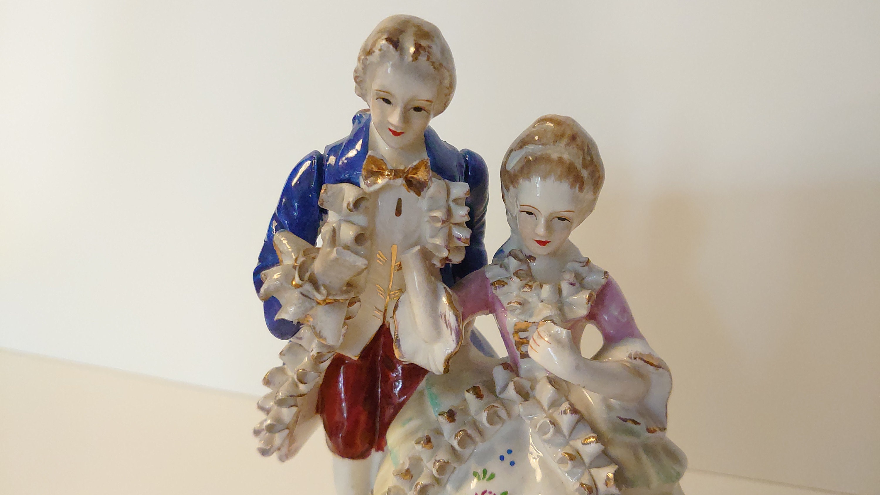 Dresden Porcelain Lace Figure Group - Etsy