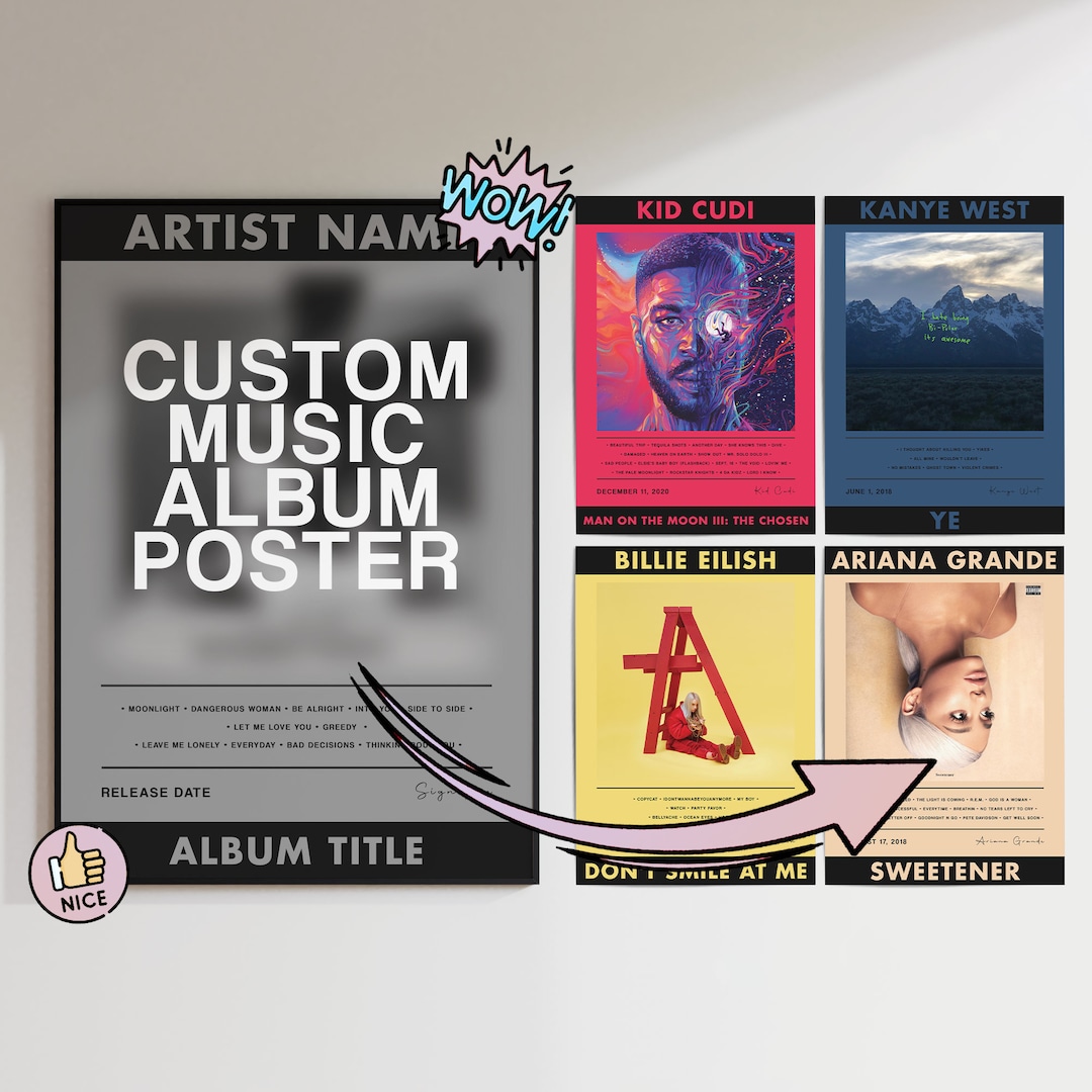 Personalized Album Cover Posters Create Your Own Music - Etsy