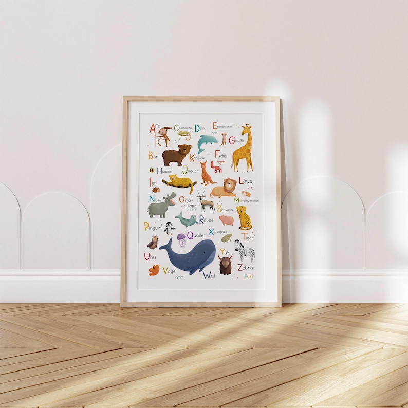 Poster Alphabet Download Animals Children's Room, Montessori Art Print ...
