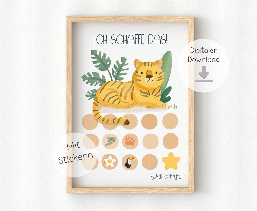 Reward Chart Young Tigers, Reward Chart, Motivation for Children ...