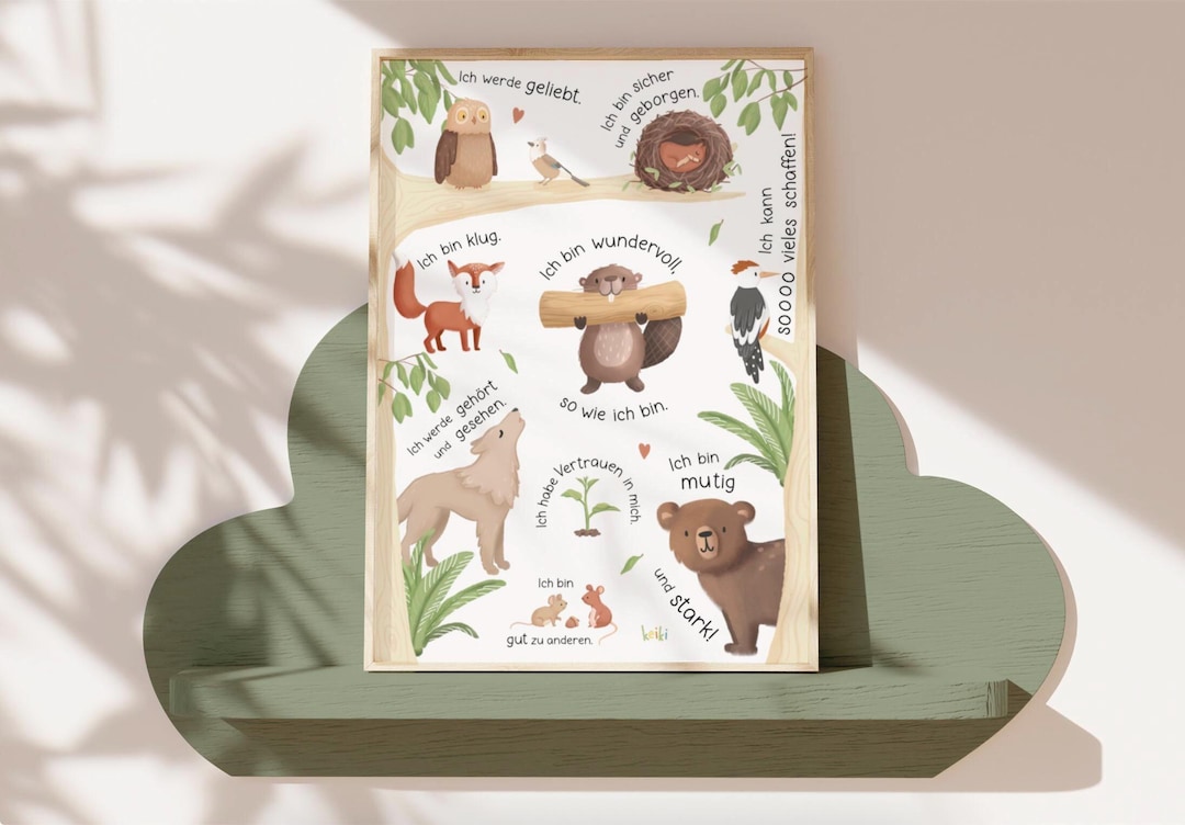 Affirmation Poster, Forest Animals, Children's Room, Kids' Poster, A4 ...