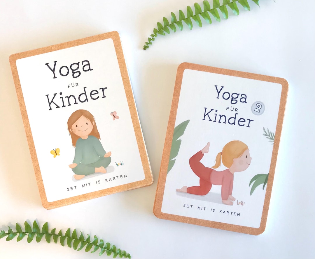 2 Sets of Yoga Cards for Children, 30 Exercises, Gift for Girls and ...